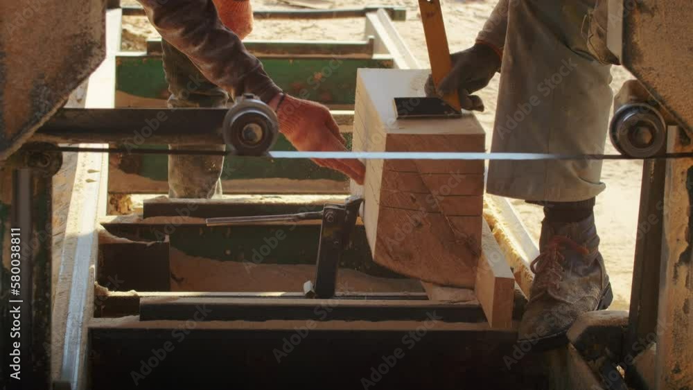 Video Stock Enter the world of the sawmill and watch as workers use ...