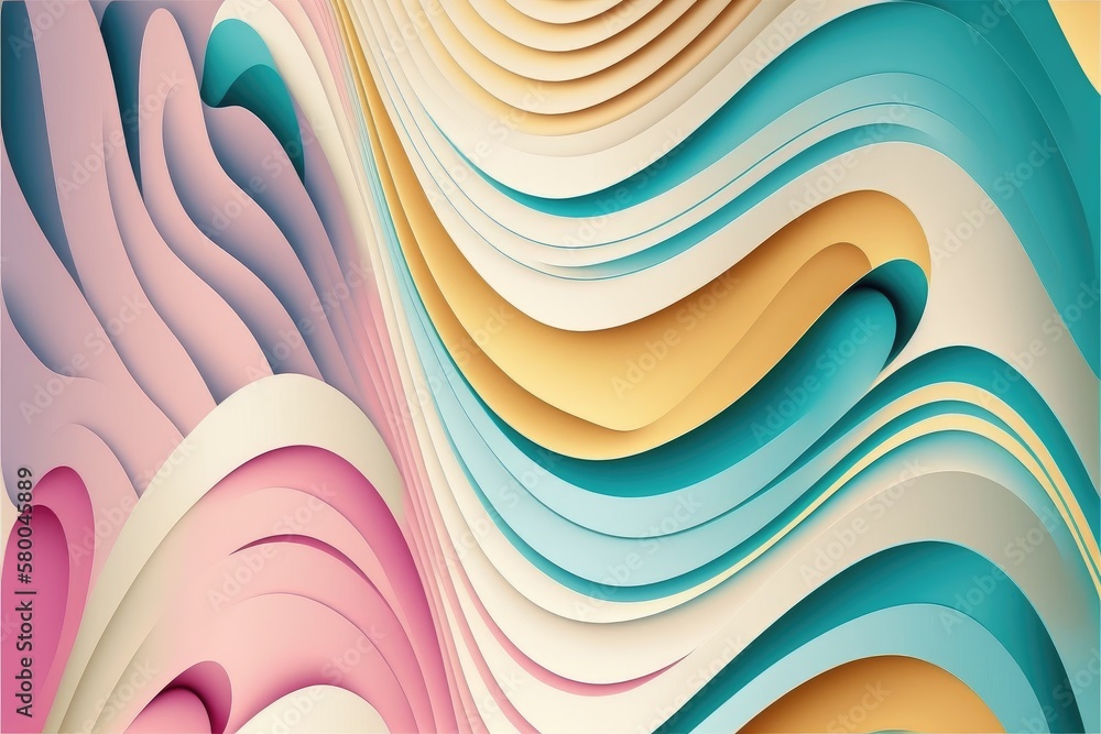 Abstract art of curve line in pastel color pattern. Concept of enormous ...