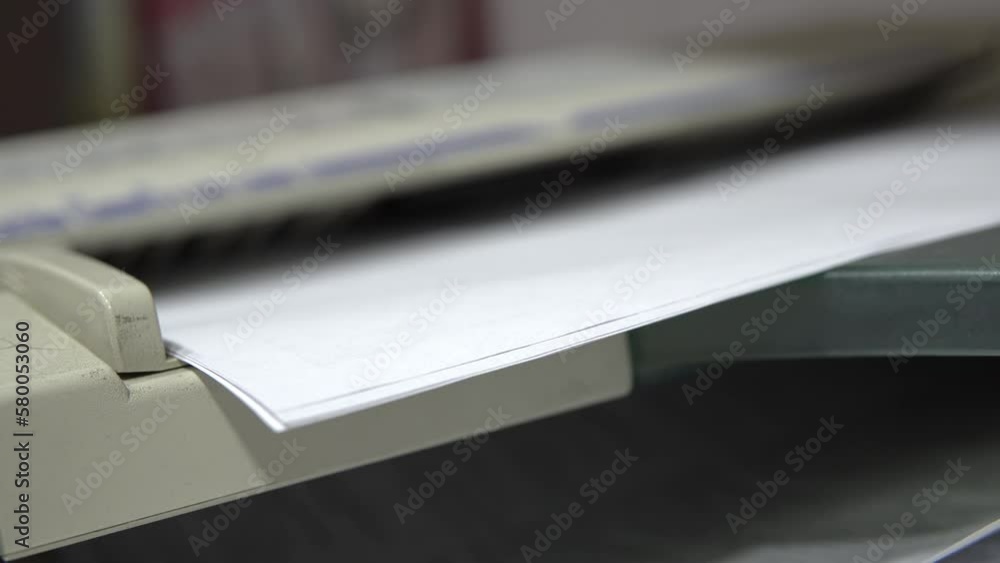 Photocopier printer printing a4 piece of paper documents Stock Video ...