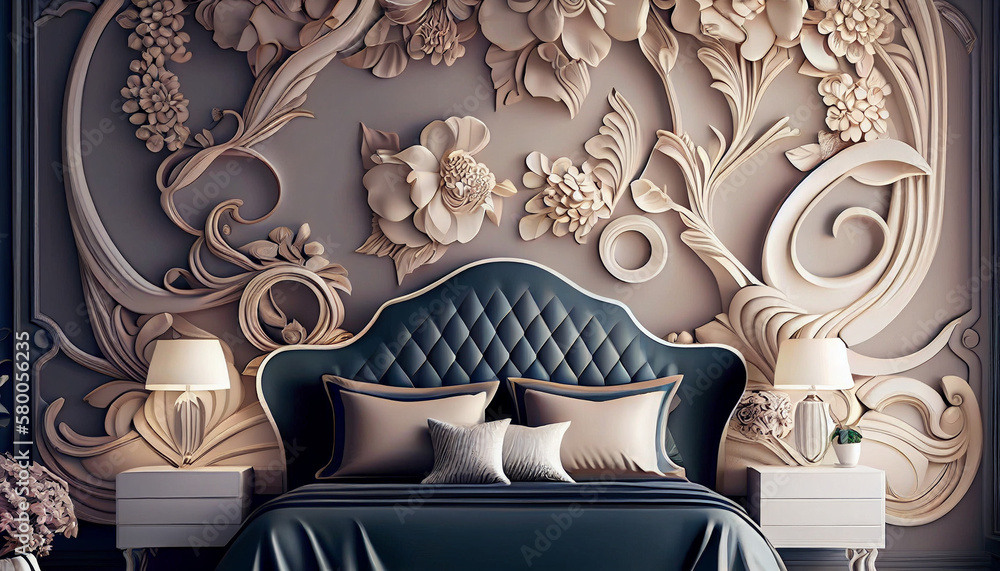 3D wallpaper interior Modern decorations Ai generated image Stock ...