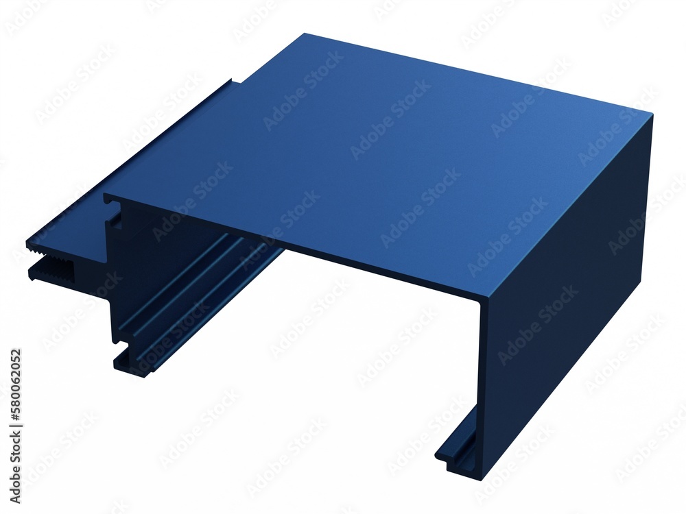 Aluminum Extruded Horizontal Mullions MOD AL-02cw 3D Rendering Stock ...