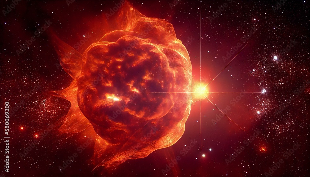 A stunning photograph of a red giant star, with its massive size and ...