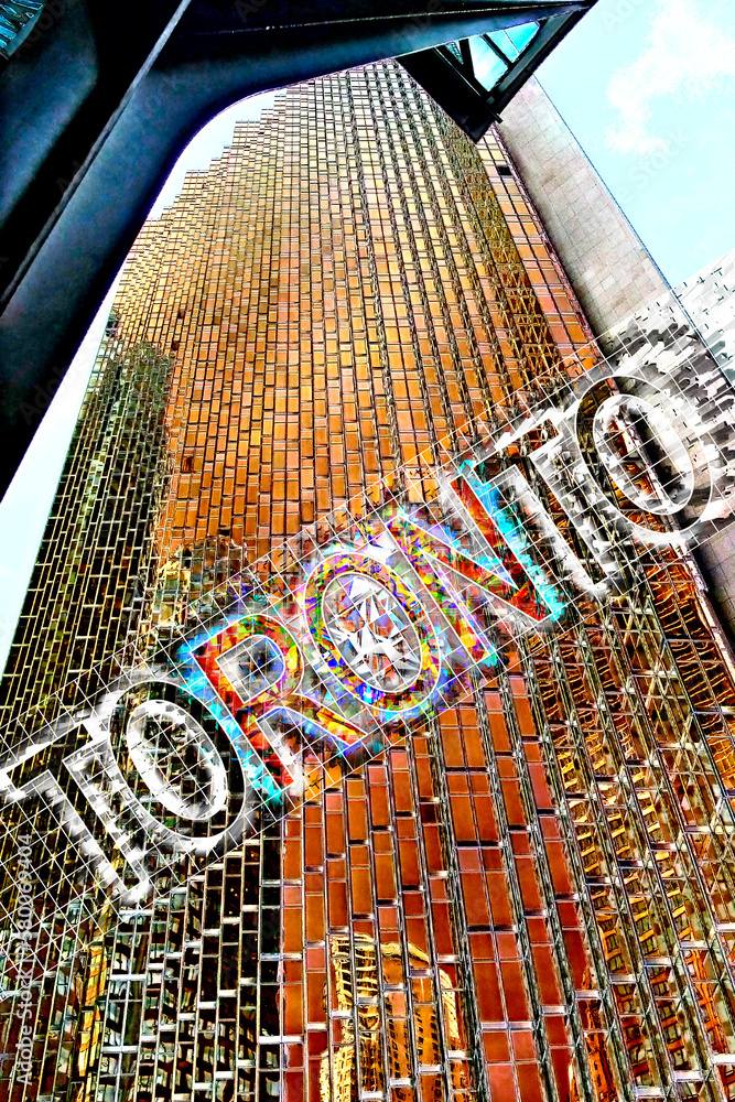 Royal Bank Plaza, gold coated mirrored modern high-rise building in ...
