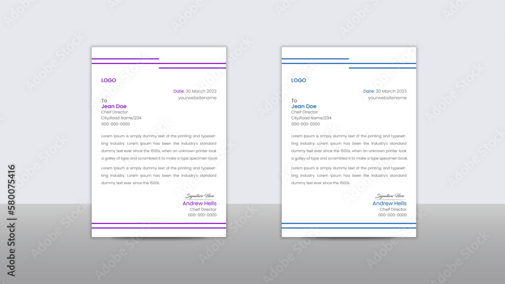 Abstract letterhead template design 2024.Modern & Creative letterhead ...