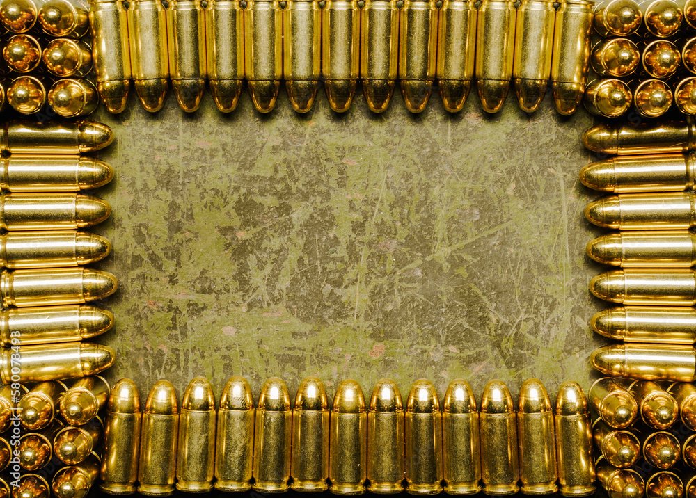 Frame with copy space against old metal military armor background, with ...