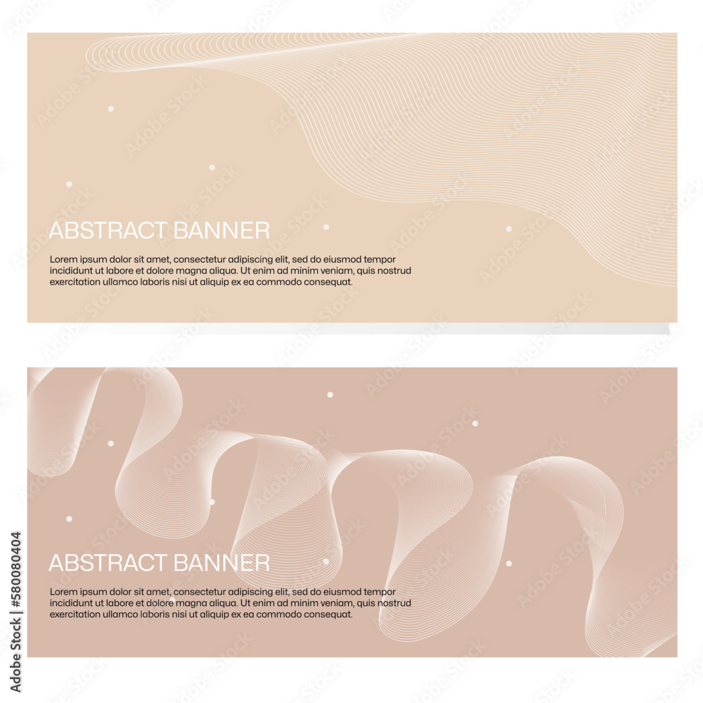 Abstract banner template with beautiful wavy lines and simple geometric ...