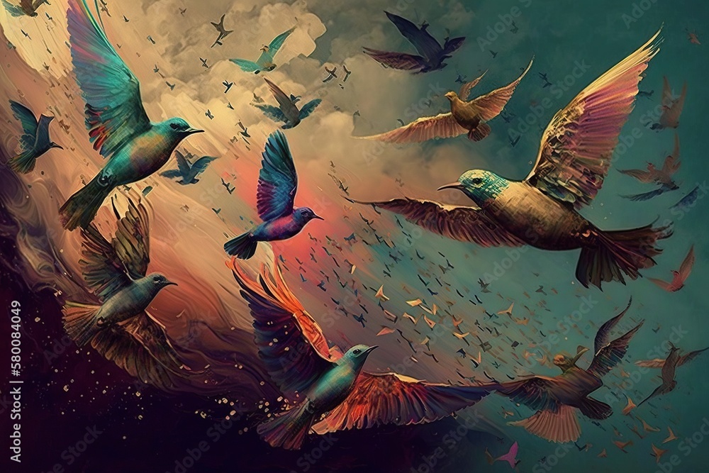 Beautiful spring background scenery, generative ai Stock Illustration ...