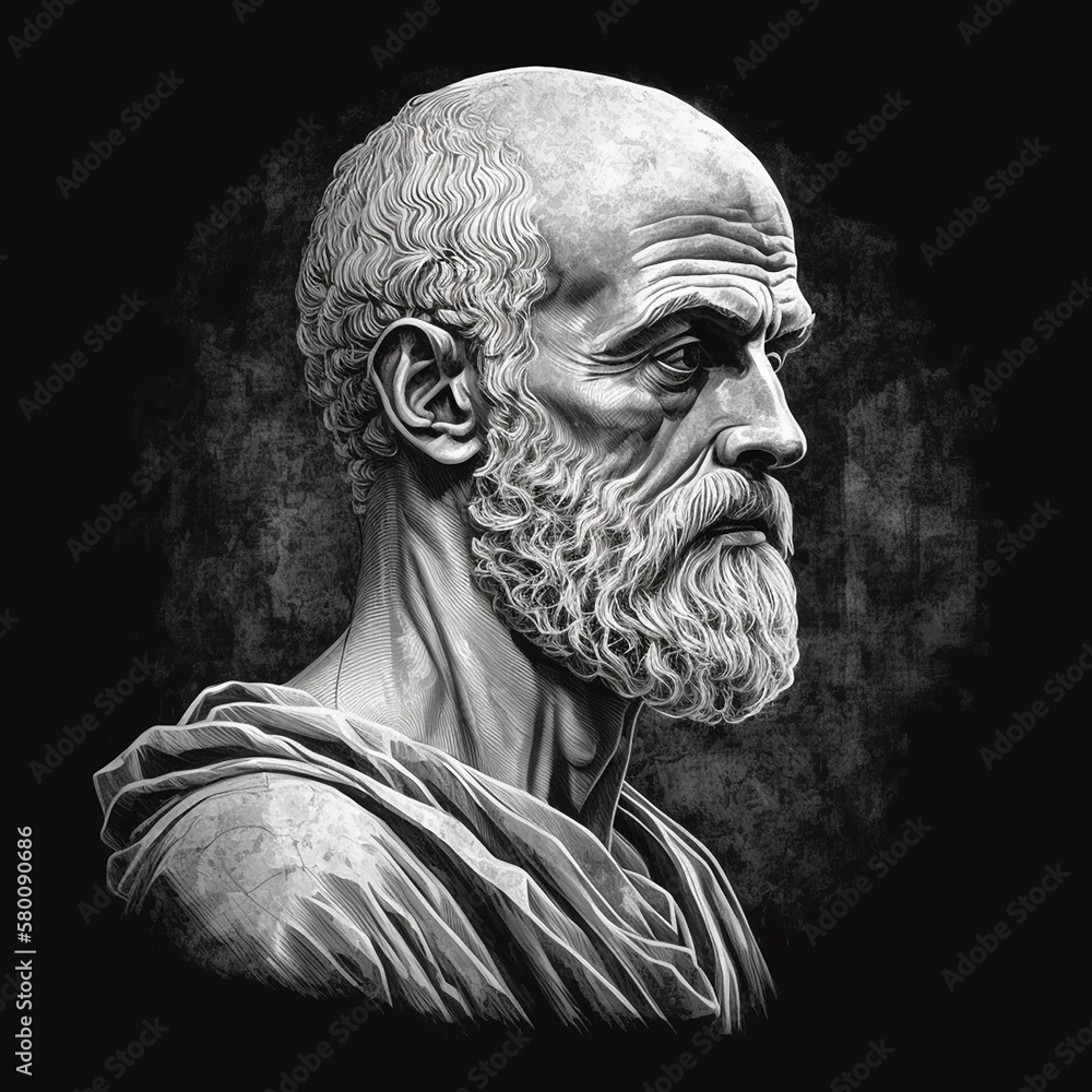 Ancient Greek philosopher Hippocrates. Created with Generative AI ...