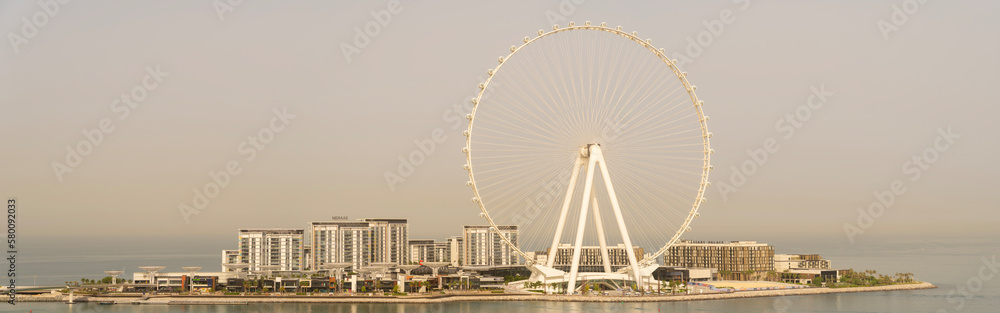Dubai, United Arab Emirates. Amazing aerial view of the Ain Dubai and ...