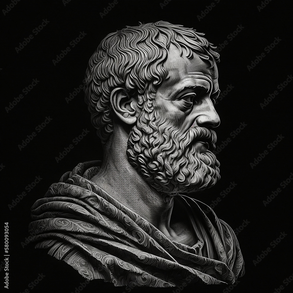 Ancient Greek philosopher Aristotle. Created with Generative AI ...
