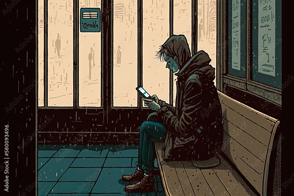 The Loneliness of Social Media: An Illustration Depicting Isolation and ...