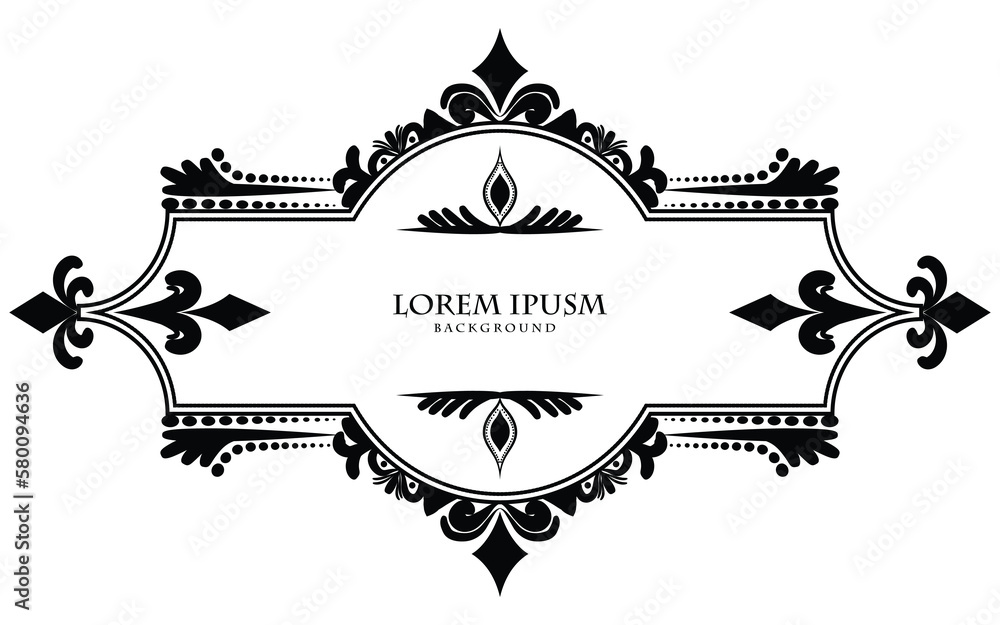Vetor de Abstract royal, floral frame vector art for invitation card ...