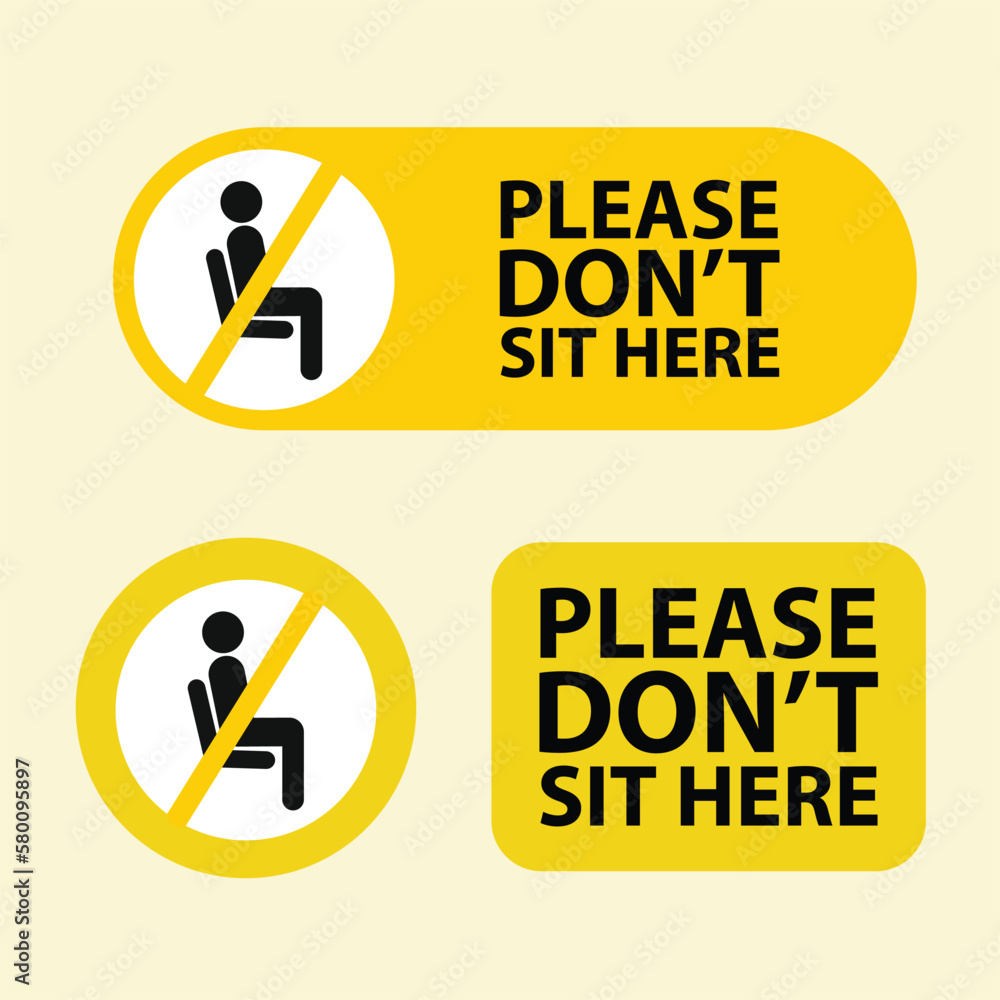 Vetor de set of Please don't sit here sign vector illustration do Stock ...