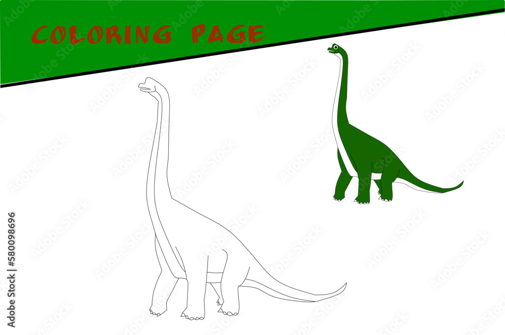 Dinosaur Ultrasaurus Sketch for children to color on a white background ...