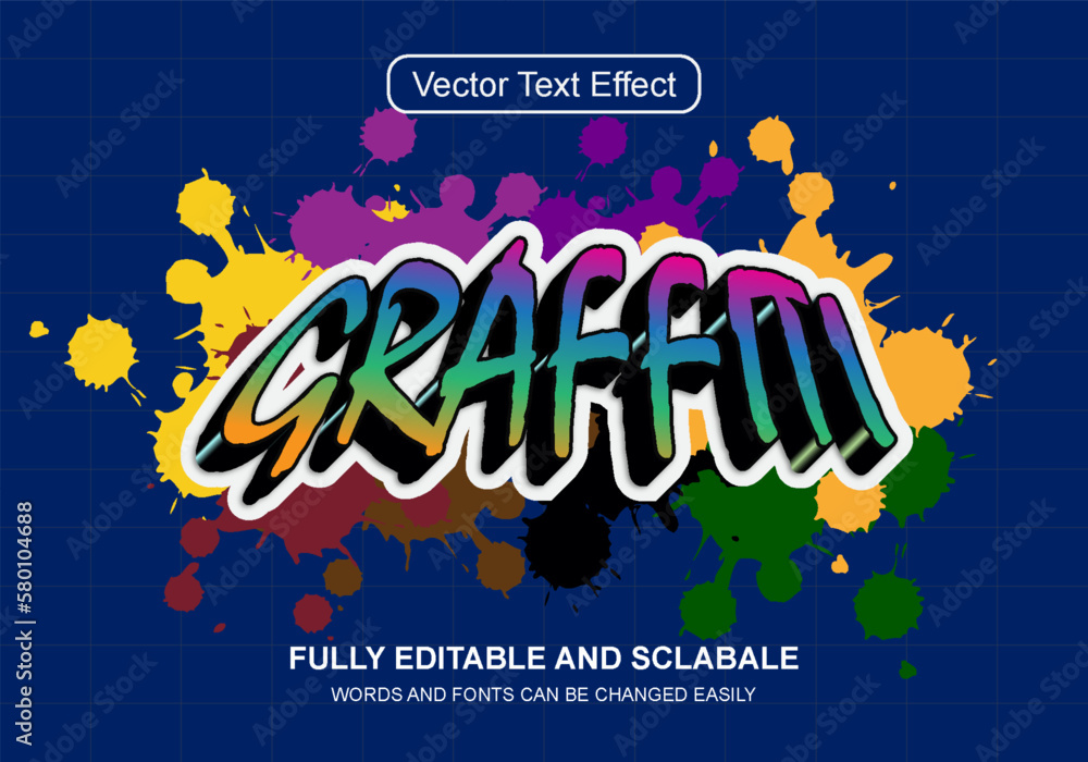 Editable street art graffiti style text effect Stock Vector | Adobe Stock