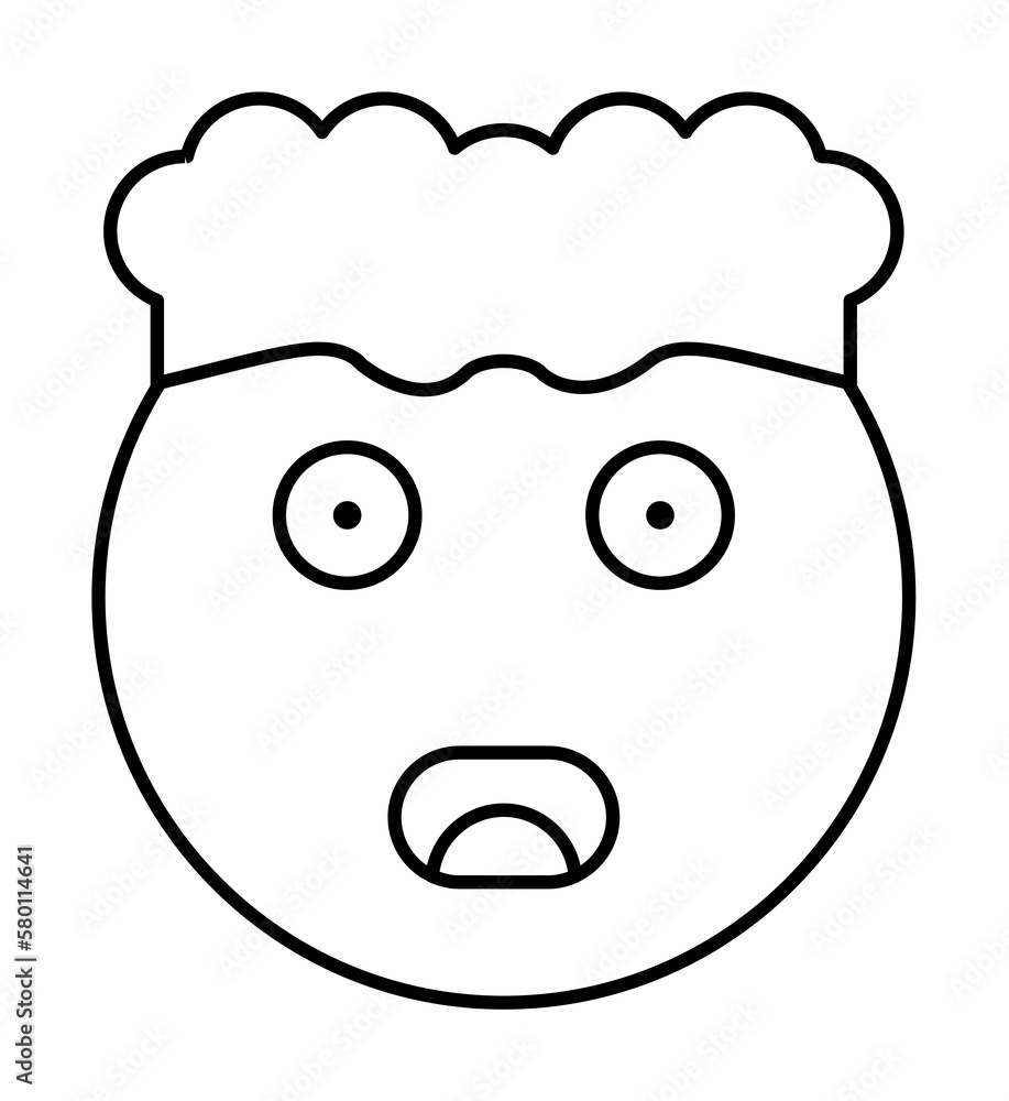 Mind blown, emotions icon. Simple line, outline expression of mood ...