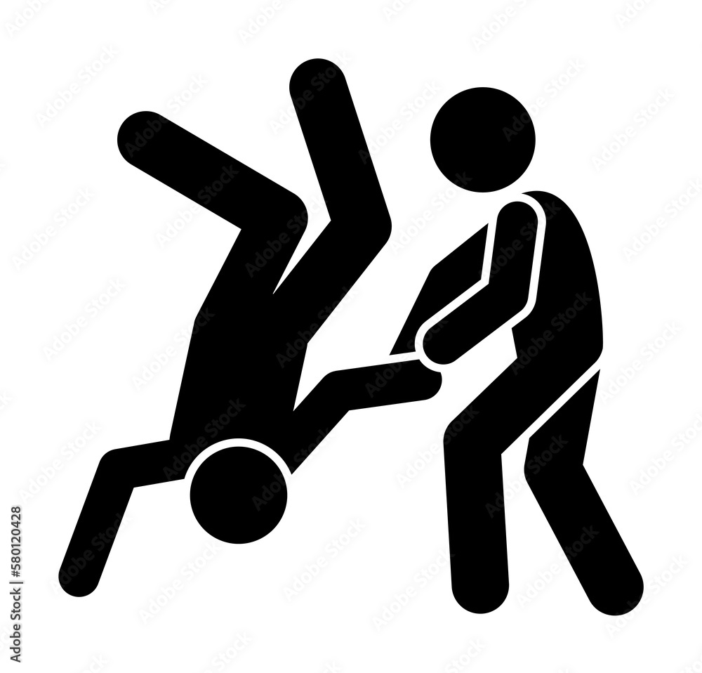 Hand hit place icon. Simple pictogram of fighting icons for ui and ux ...