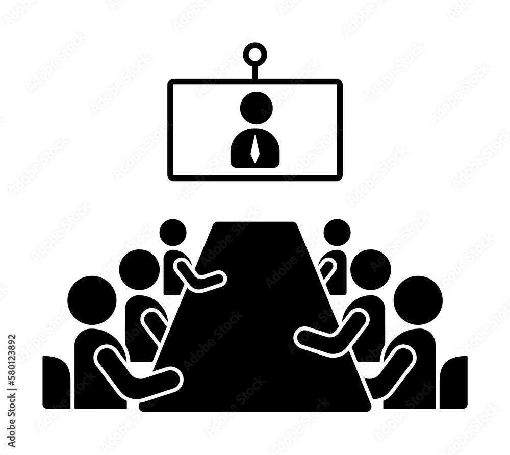 Presentation table training icon. Simple business indoctrination icons ...