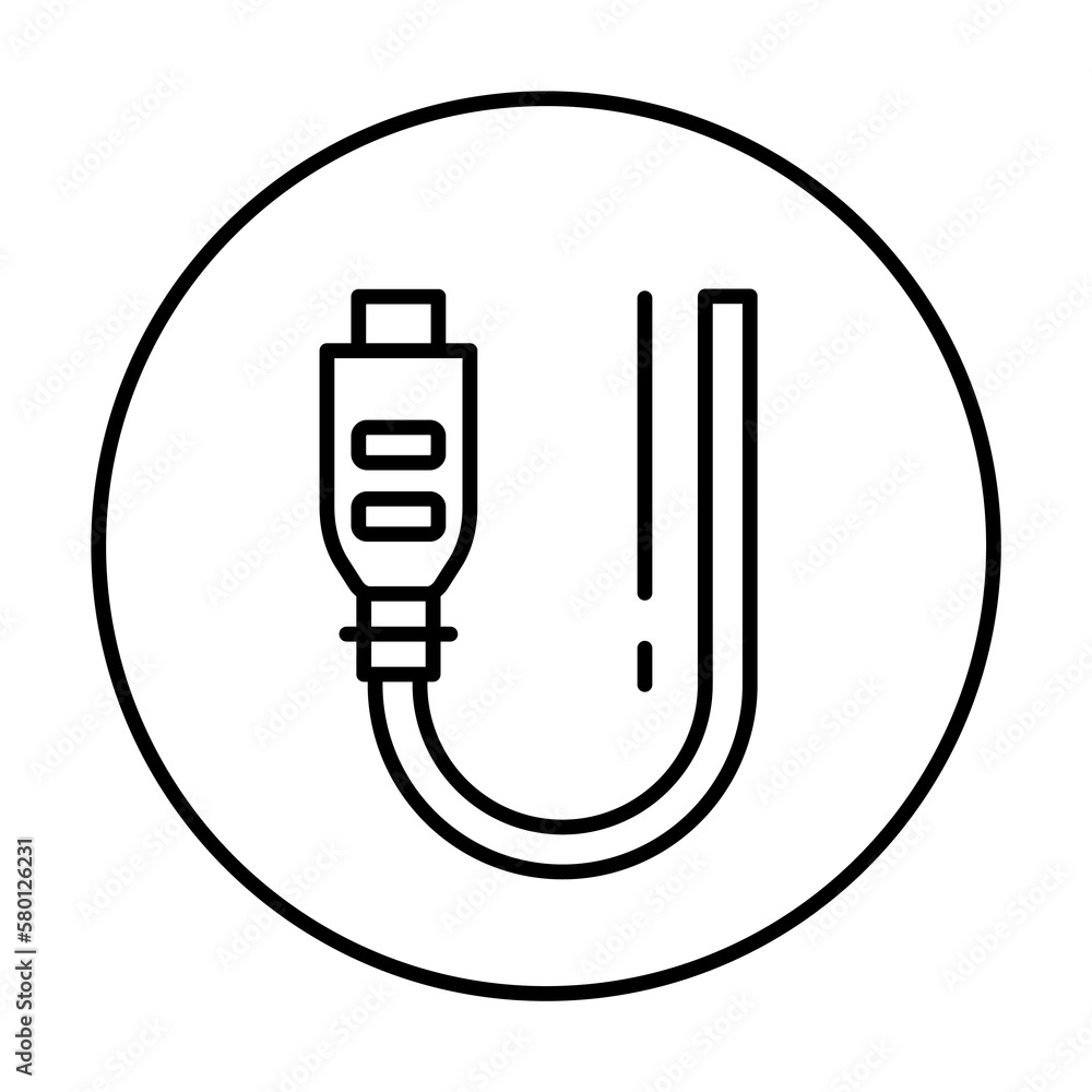 Hdmi, connector icon. Simple line, outline elements of connectors and ...