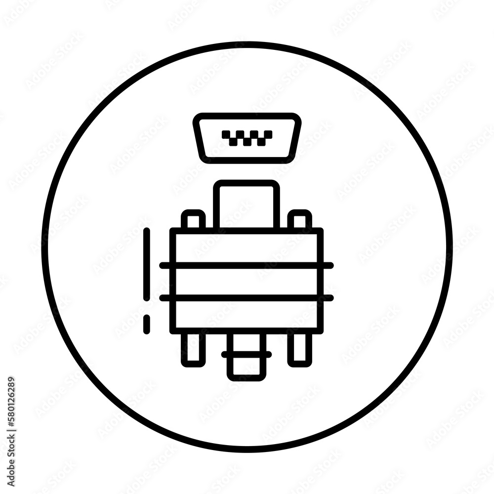 Dvi, connector icon. Simple line, outline elements of connectors and cables icons for ui and ux ...
