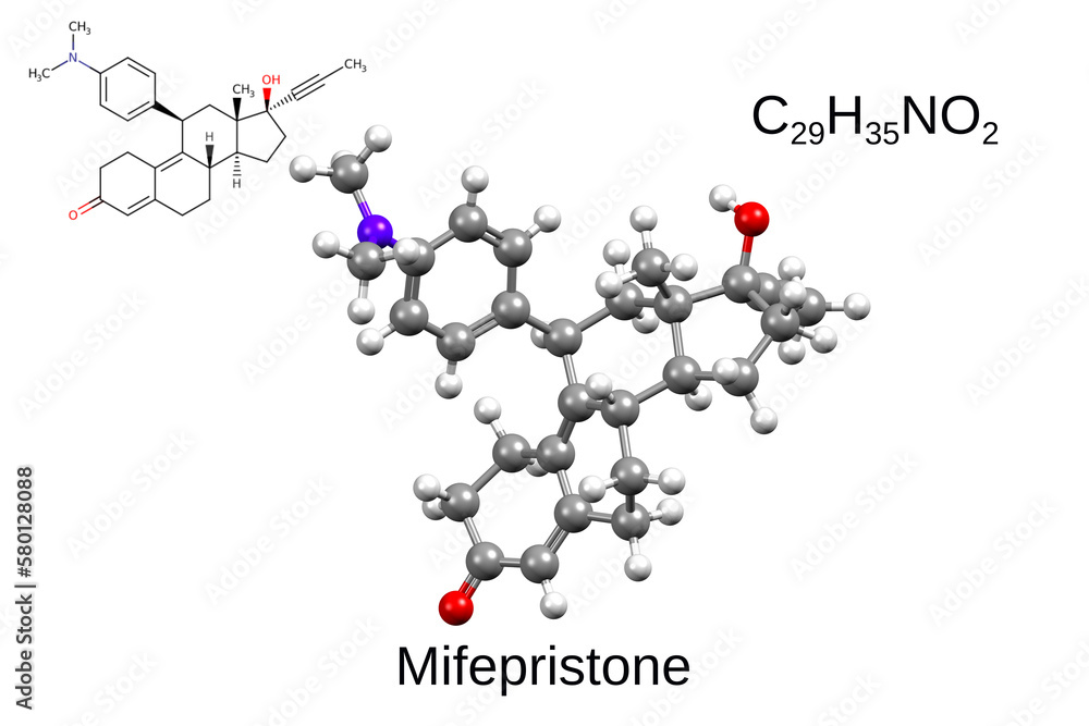 Chemical formula, structural formula and 3D ball-and-stick model of ...