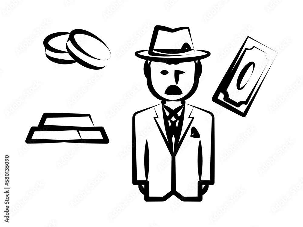 gang, criminal, money, mafia icon. Element of crime icon for mobile ...