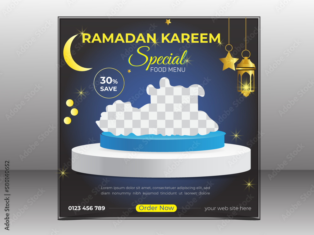 Ramadan special food menu template design, social food menu design ...