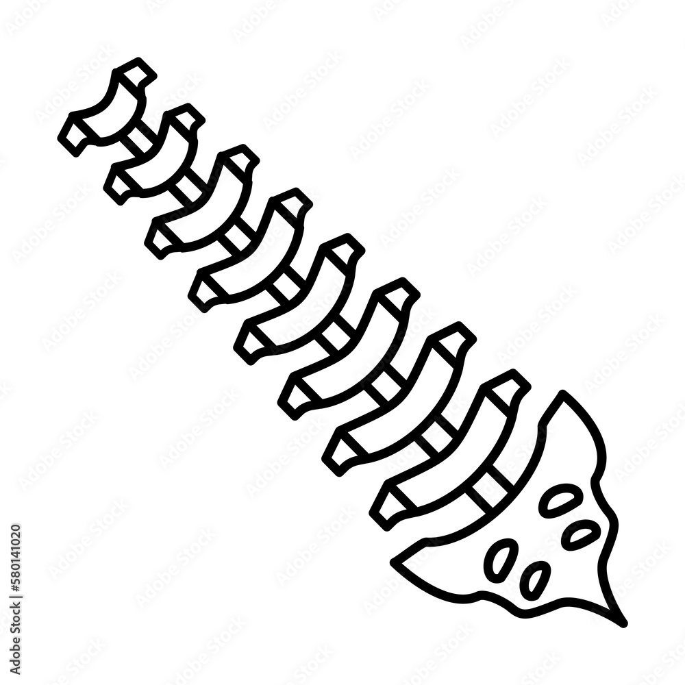 Backbone lumbar spine vertebra icon. Simple line, outline elements of ...