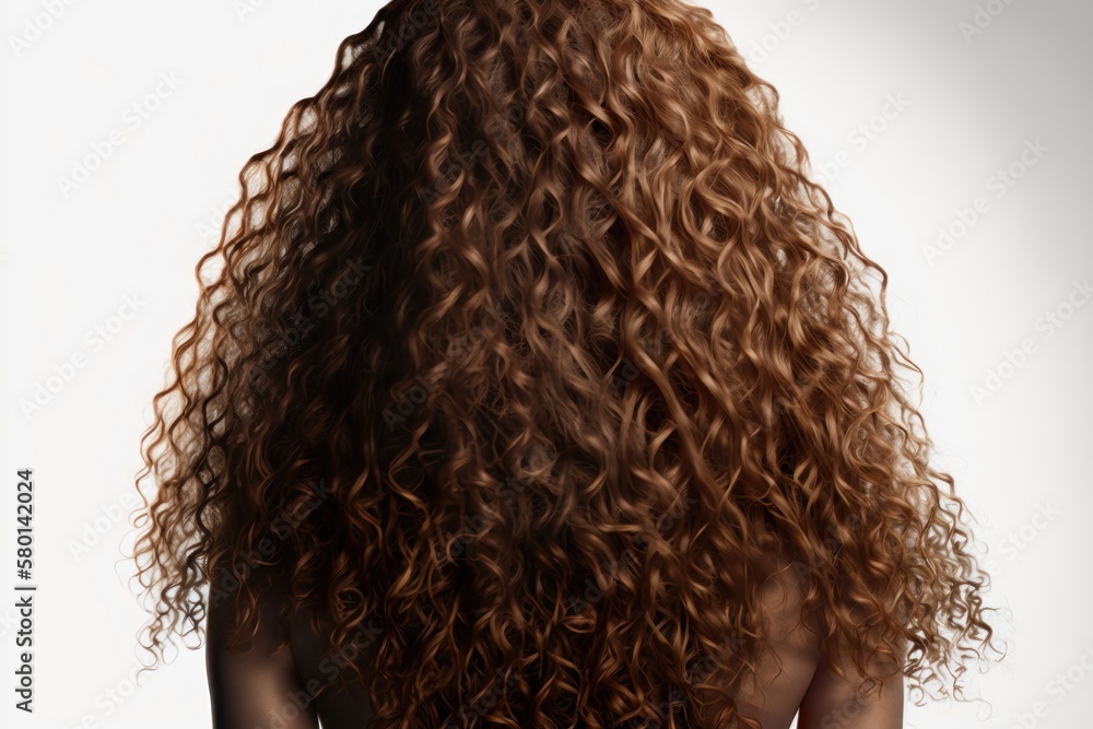 Brown hair texture. Wavy long curly light brown hair close up isolated ...