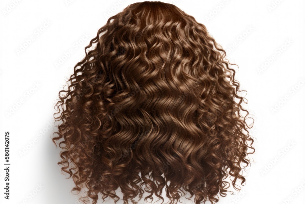 Brown hair texture. Wavy long curly light brown hair close up isolated ...
