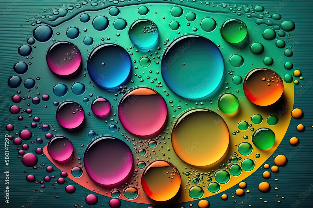 A close-up shot of the colorful dots on the circle, with a shallow ...