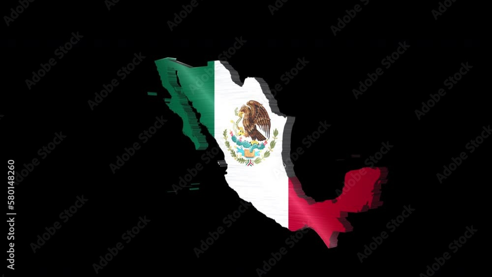 Vidéo Stock 3D animation of Mexico map rotating, isolated by alpha ...