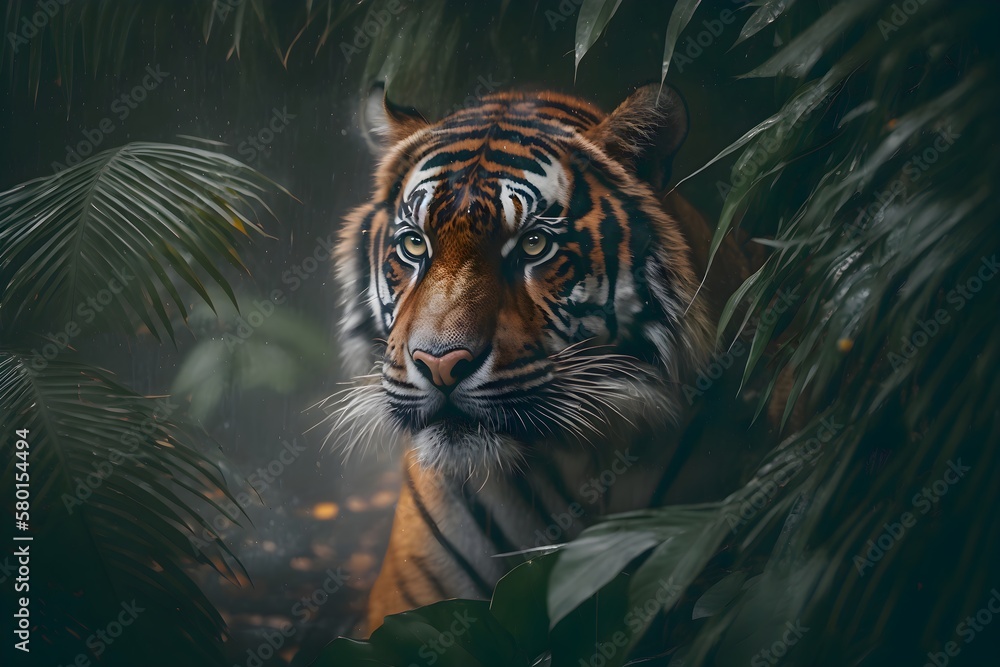 Mighty Tiger hunting in the jungle | Ai Generated animal illustrations ...