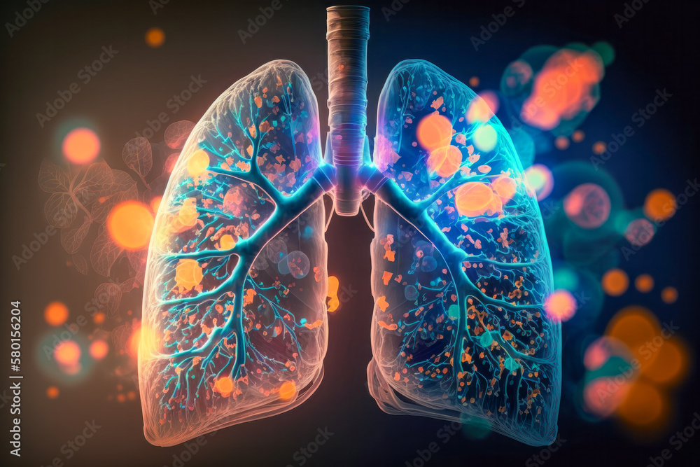 Human lungs x-ray. Abstract illustration. Health, Respiratory system ...