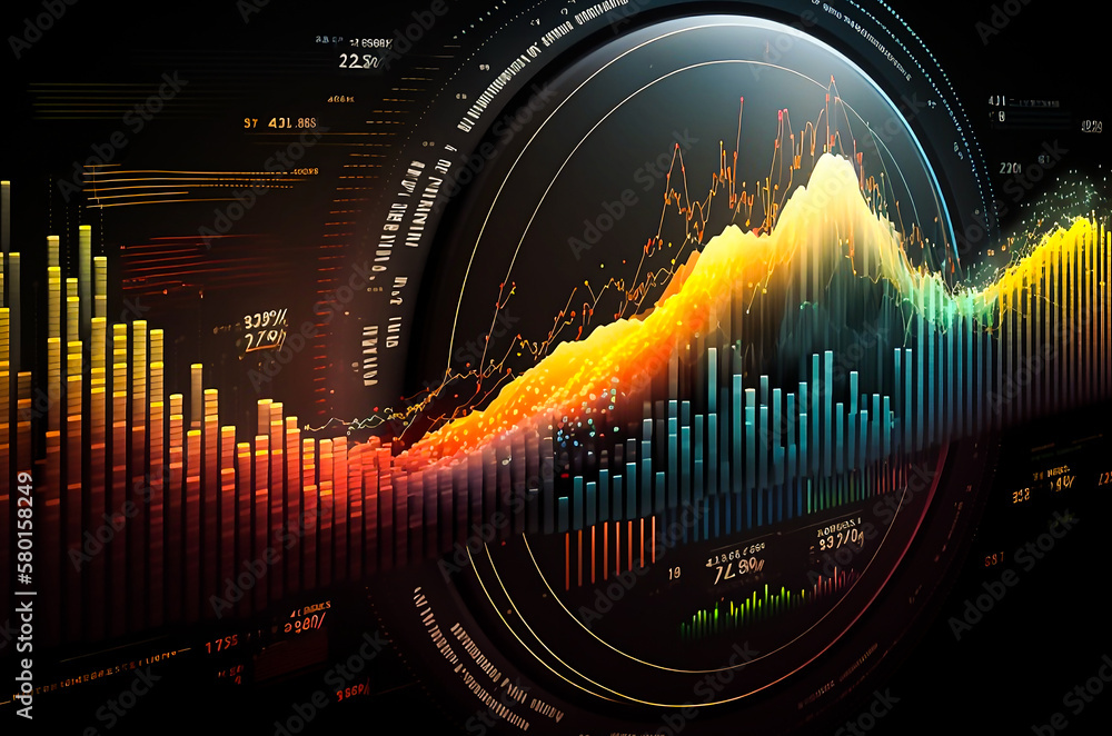 market computer graph Stock market chart with Japanese candlesticks ...