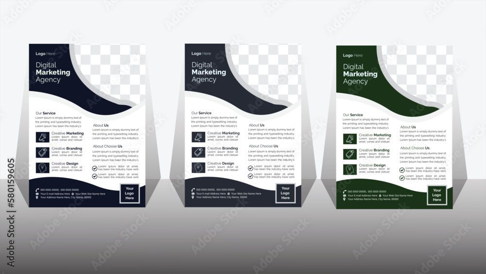 poster flyer pamphlet brochure cover design layout space for photo ...