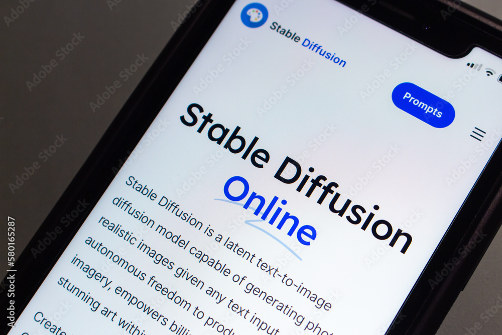 Fotografia do Stock: Vancouver, CANADA - Feb 26 2023 : Website of Stable Diffusion seen in its ...