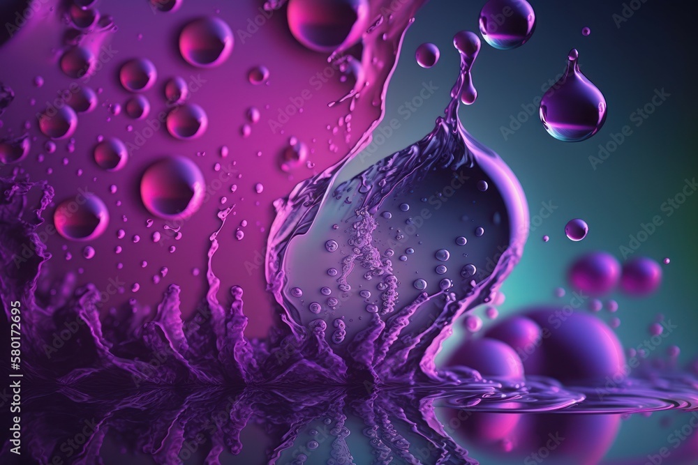 Velvet violet colored rain drops background, water droplet texture. AI ...