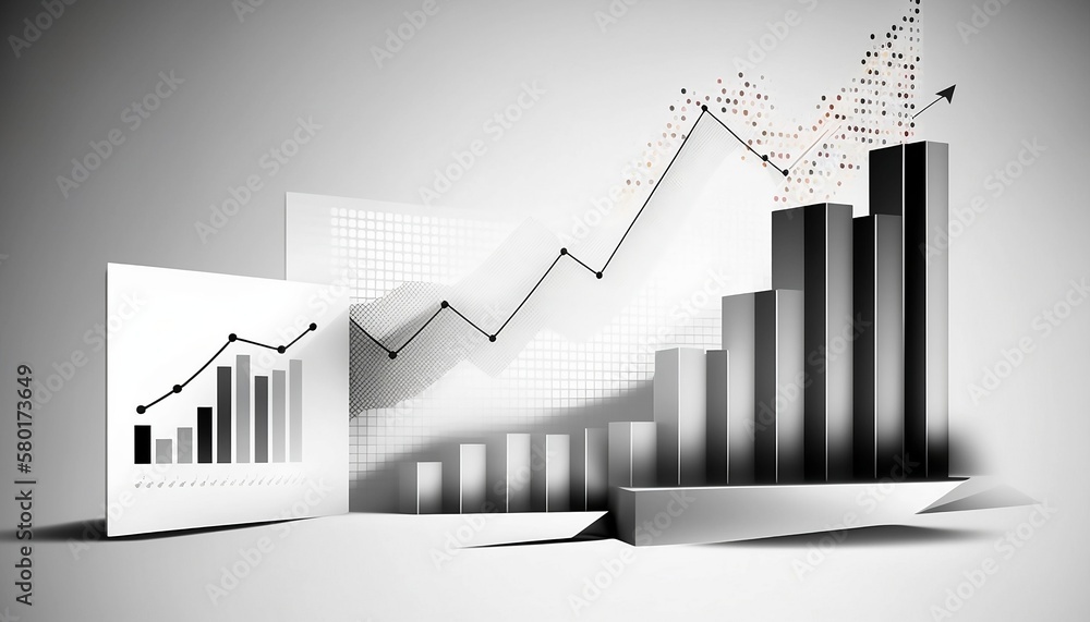 Business graph, minimalist graph. Upward graph with no information ...