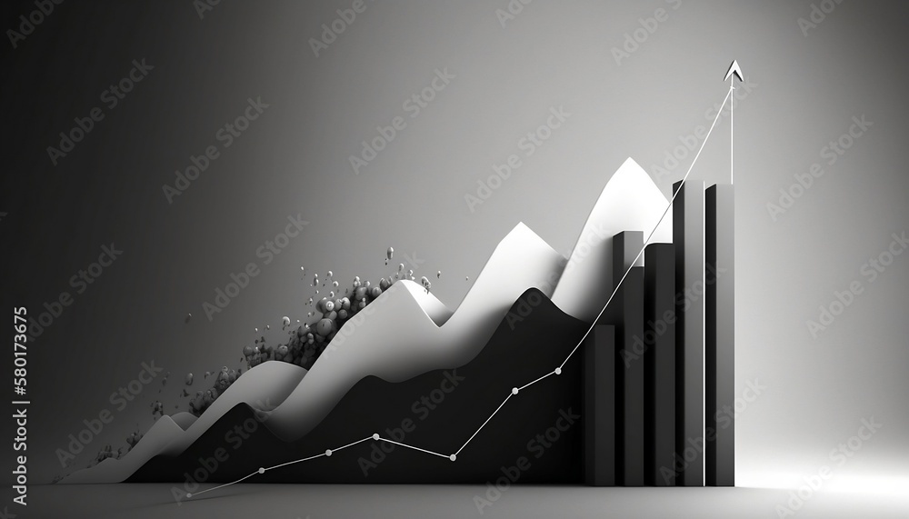 Business graph, minimalist graph. Upward graph with no information ...