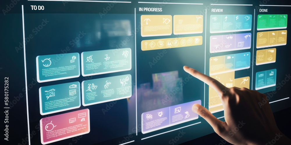 Agile software development or project management using kanban or scrum ...