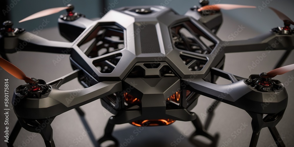 Custom built drone equipped with cameras and sensors, concept of Remote ...
