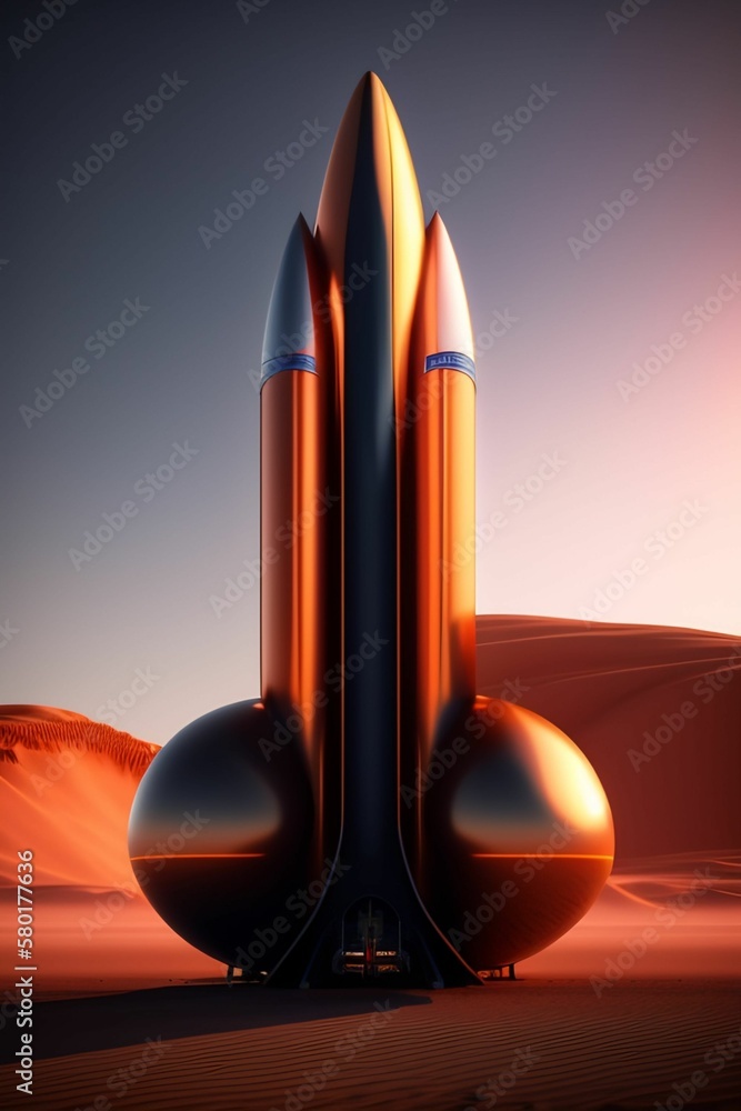 50mm Photograph of SpaceX starship designed by SpaceX landed on a Mars ...