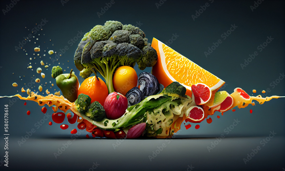 healthy food conceptual illustration. symbolic, minimalist, design, art ...