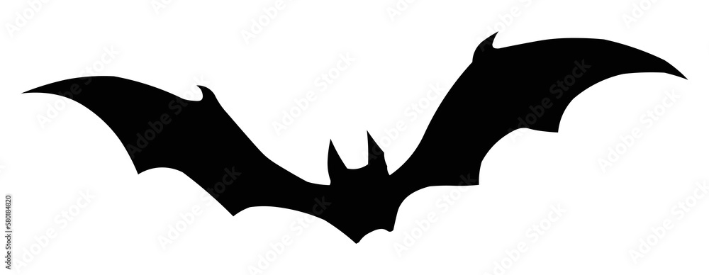 bat silhouette design as halloween illustration, creepy vector with ...