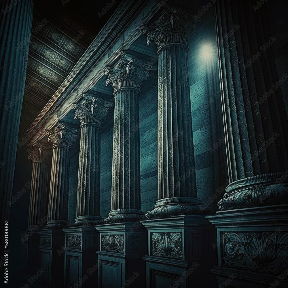 Symbolic Depiction of Justice, Freedom, and Order through Columns and ...