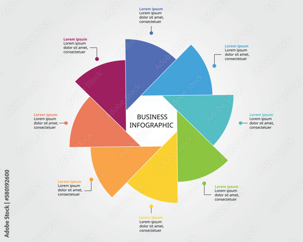 circle pie chart template for infographic for presentation for 8 ...