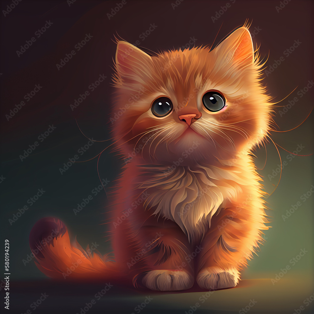 design of a box of square proportions of an endearing cat in cartoon ...