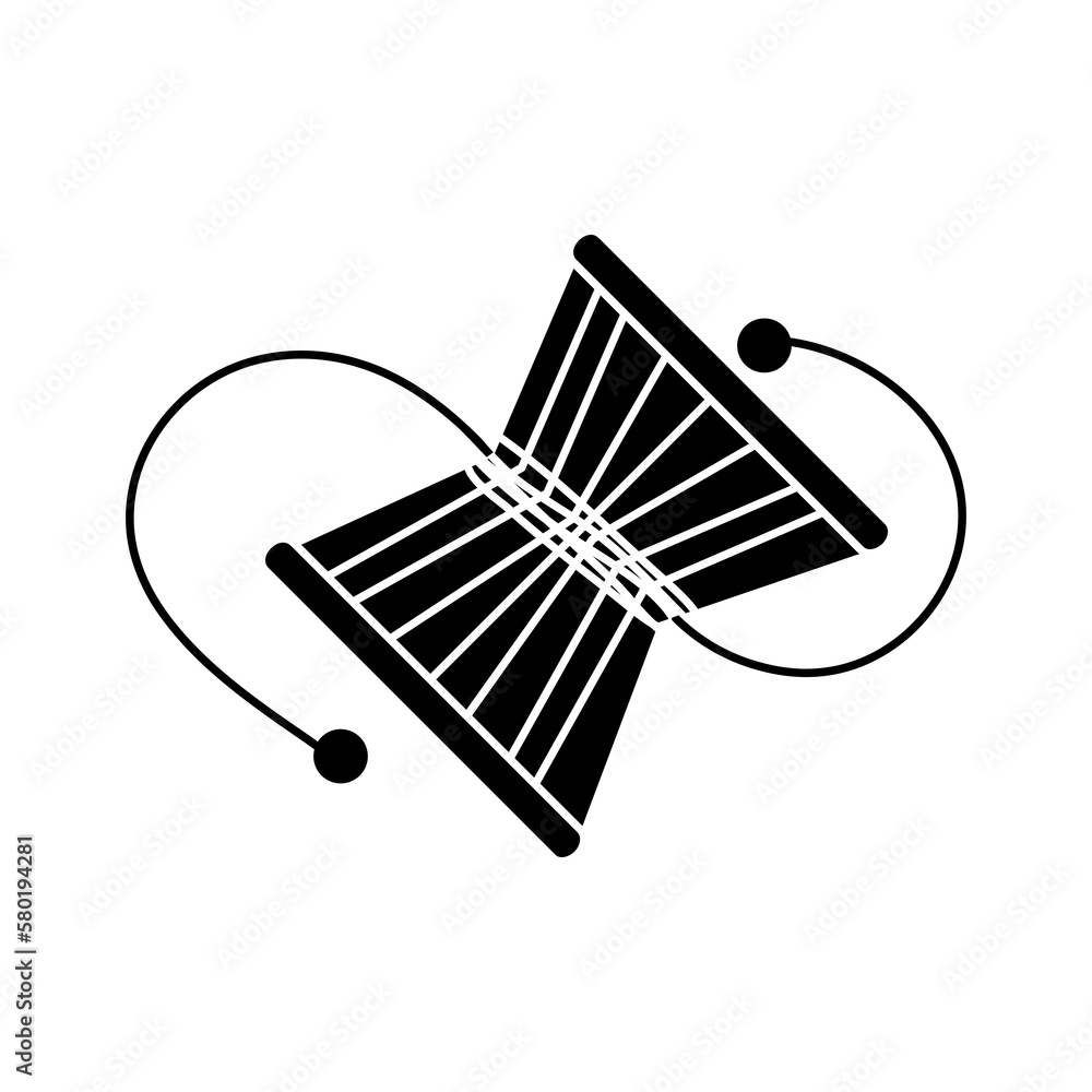 Damru shiva icon, Black damaru hourglass shaped of hindu god mahadev ...