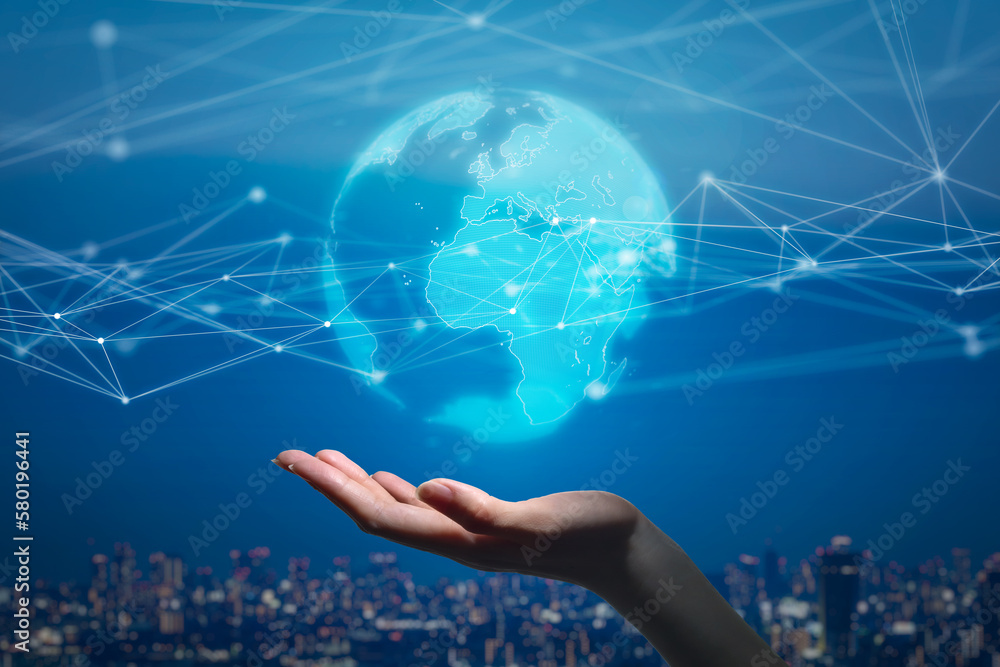 Global communication network concept. Sustainable development goals ...